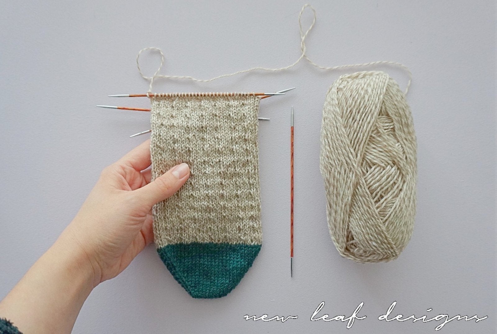 Simple Toe Up Socks - Part 1: Casting on! - New Leaf Designs