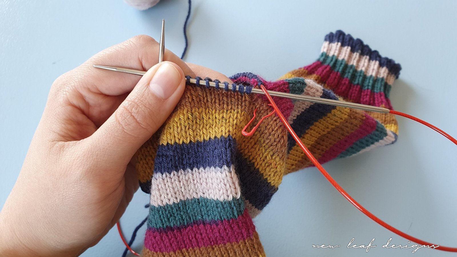 How to knit an Afterthought Heel for Socks - New Leaf Designs