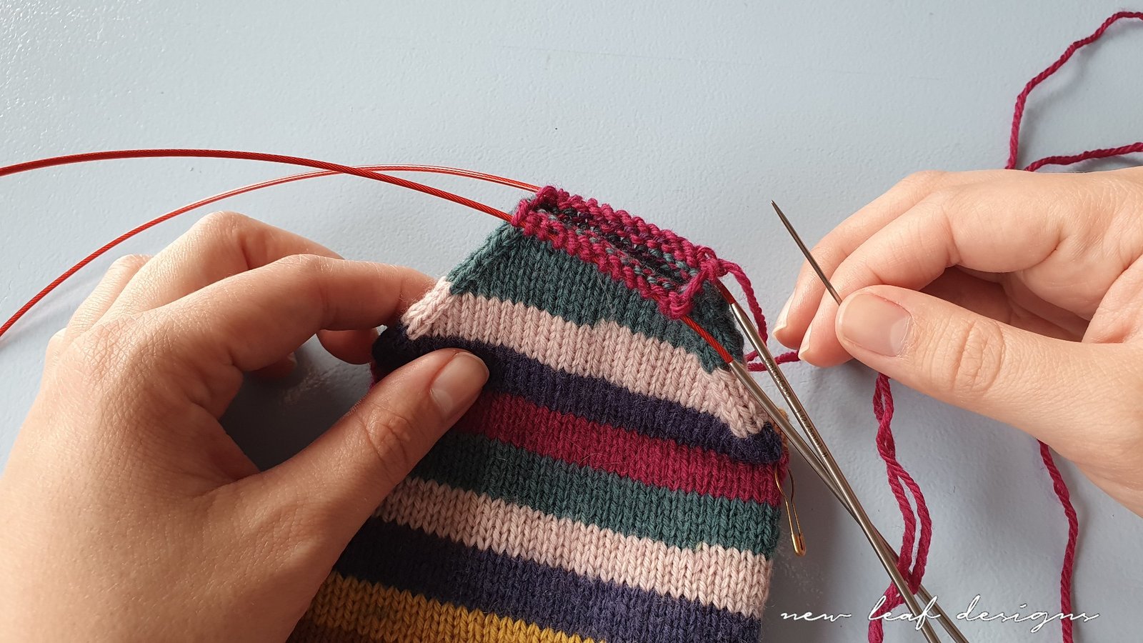 How to knit an Afterthought Heel for Socks - New Leaf Designs